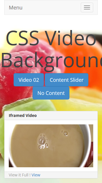 CSS Video Background - Bootstrap Ready with Content Overlay - HTML5 by nelliwinne